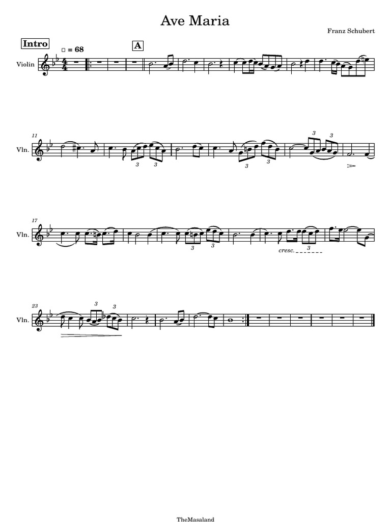 Ave Maria Shubert Flauto | PDF