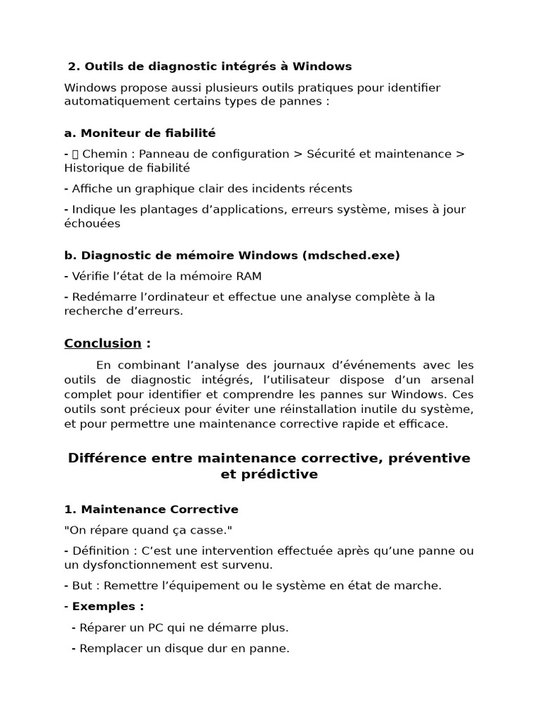 Maintenance corrective sous Windows | PDF | Microsoft Windows | Sécurité