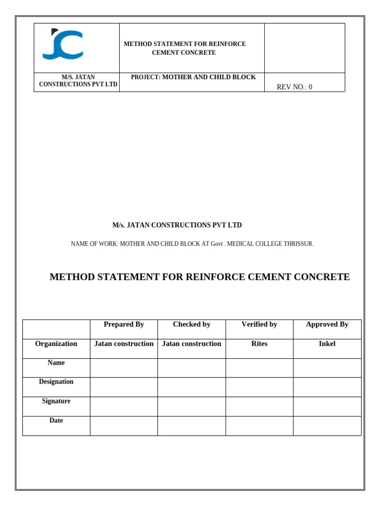MCCB Methodology For RCC & Shuttering and Steel, Safety | PDF ...