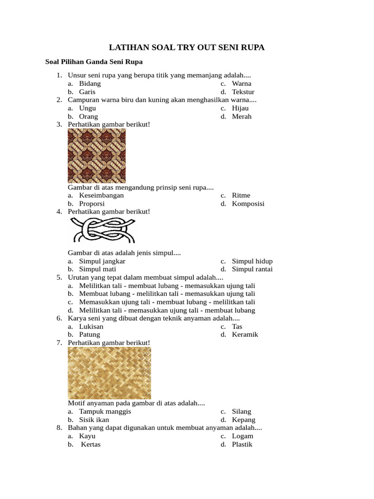 Try Out 2 Seni Rupa | PDF