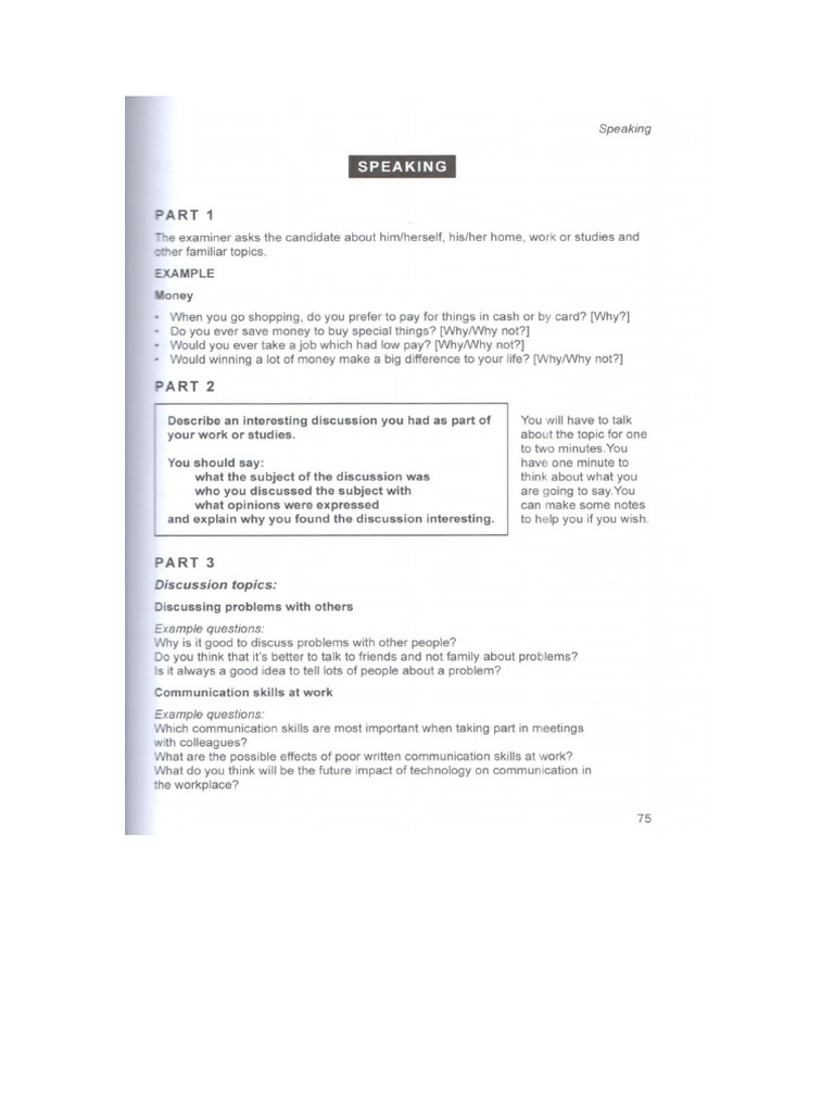 IELTS Cambridge Speaking | PDF