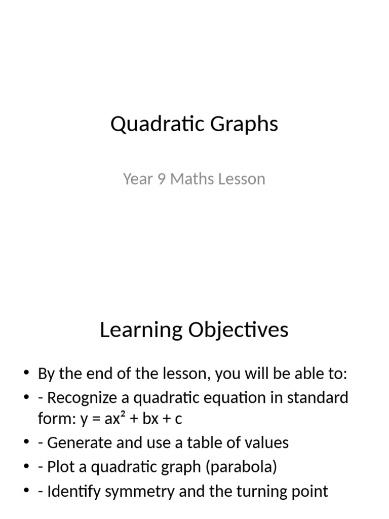 Understanding Quadratic Graphs | PDF