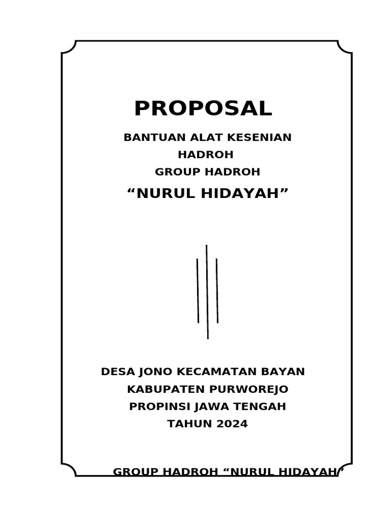 Permohonan Hibah Alat Kesenian Desa Jono | PDF