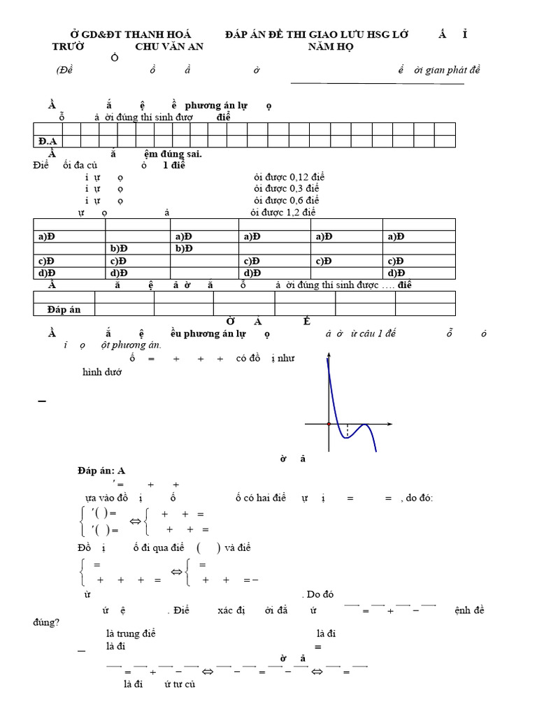 Đáp án Toán HSG Cụm Sầm Sơn | PDF