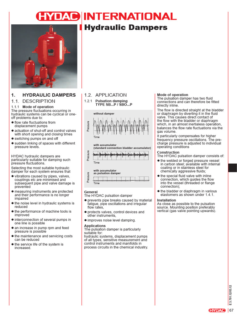 HYDRAC - Hydraulic Damper | PDF | Pump | Valve