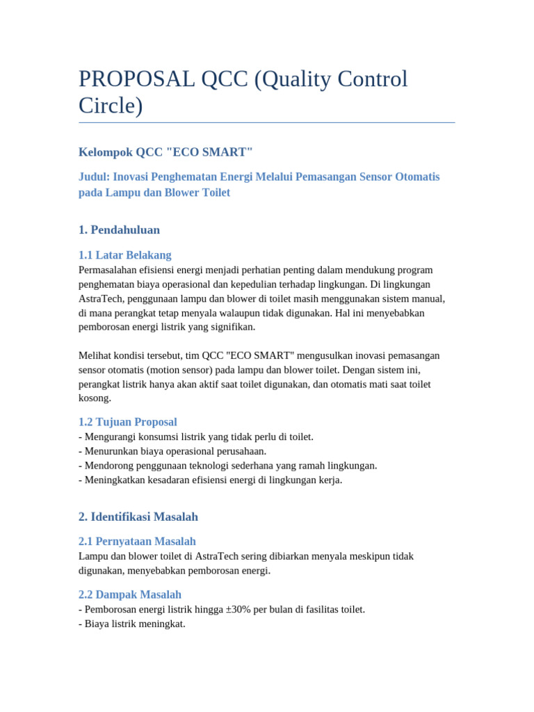 QCC - ECOSMART - ANDIKASAID - Inovasi Penghematan Energi Melalui Pemasangan Sensor Otomatis Pada ...