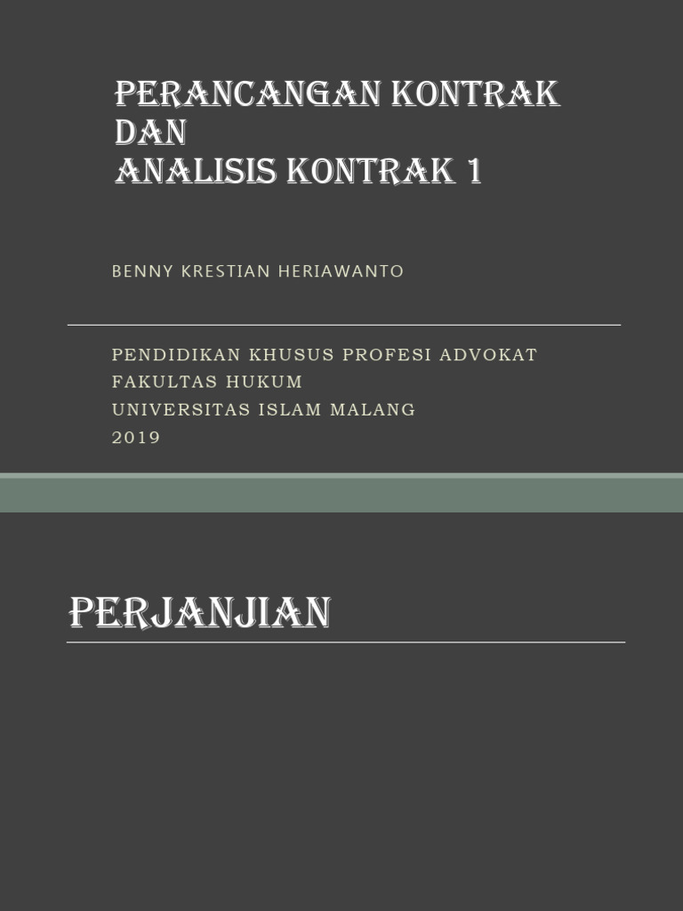 Teknik Perancangan Kontrak Bisnis | PDF