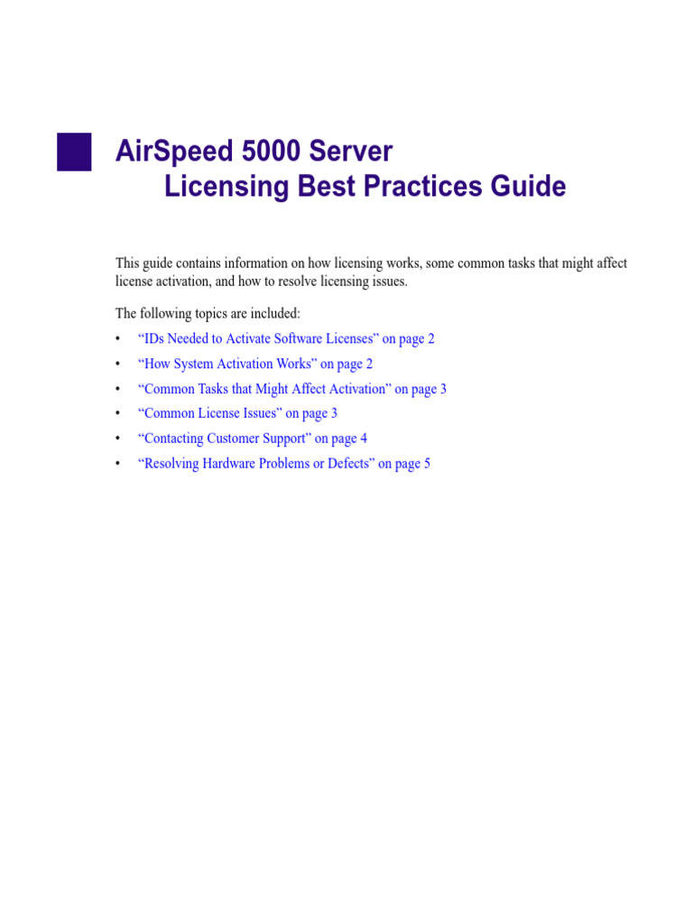 As 5000 Licensing Best Practices | PDF | Computing