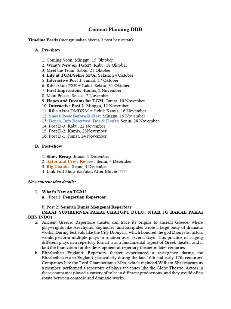 Content Planning DDD Repertoar 2023 | PDF | Theatre | Entertainment