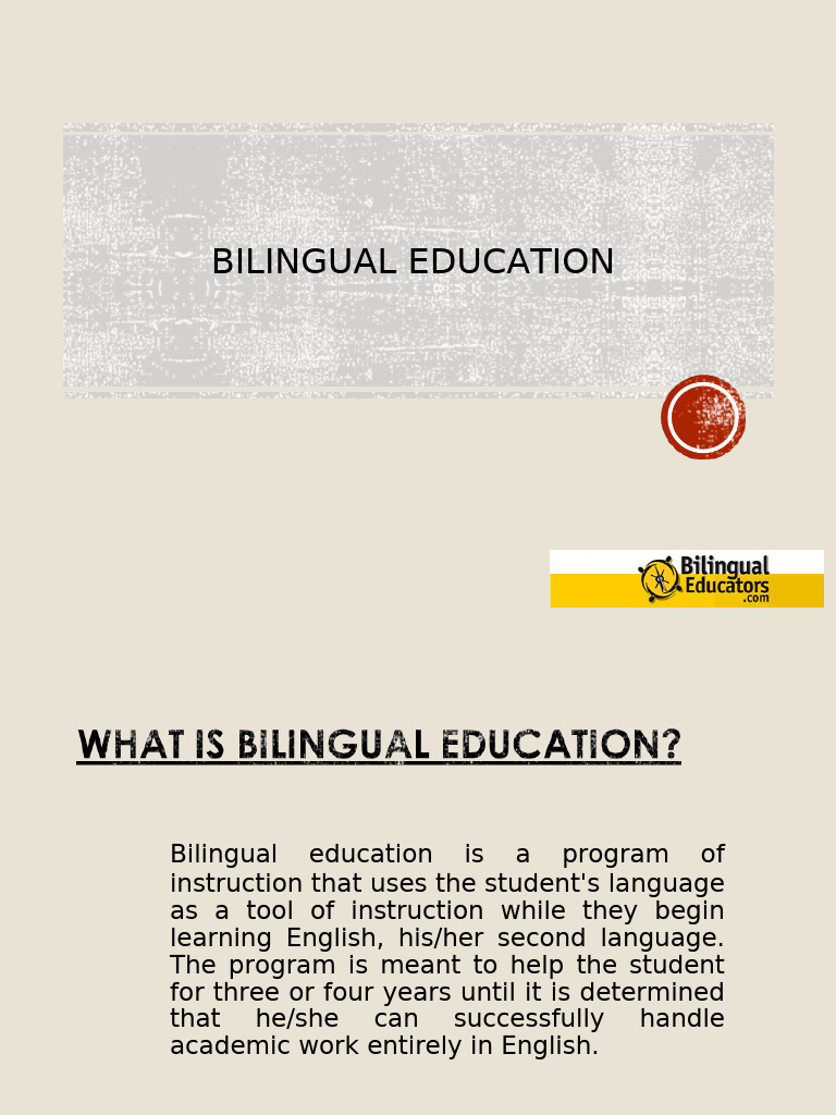 Understanding Bilingual Education Programs | PDF | English As A Second ...