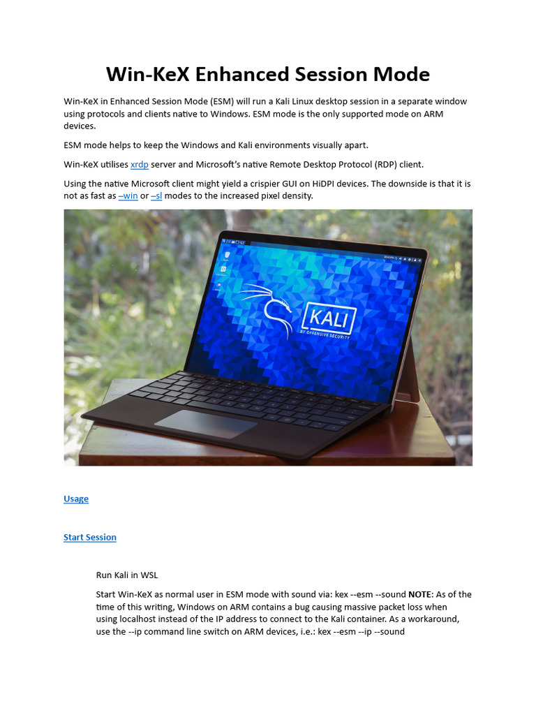 Win-KeX Enhanced Session Mode | PDF | Computer Networking | Computer ...