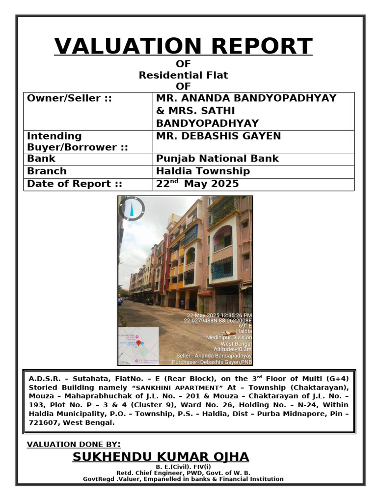 Residential Flat Valuation Report Haldia | PDF | Real Estate Appraisal