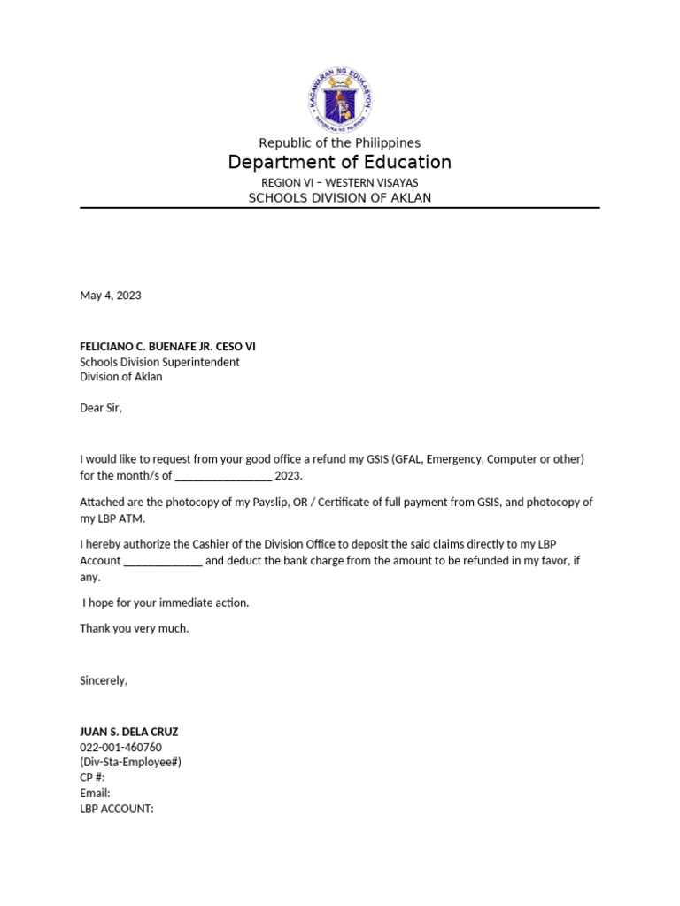 Letter Request Sample New | PDF