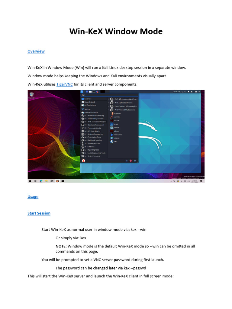 Win-KeX Window Mode | PDF