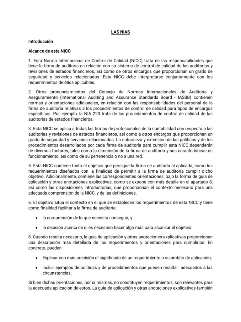 Significado de las NIAs en Auditoría | PDF | Auditoría | Contralor