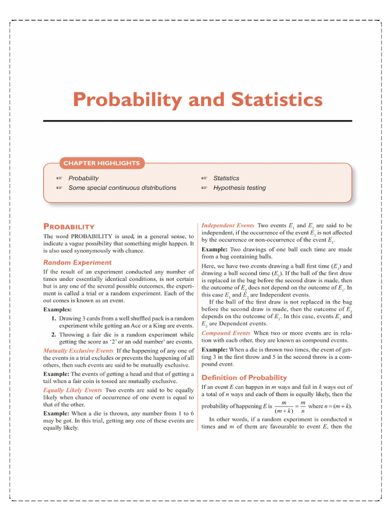 Probability and Statistics | PDF