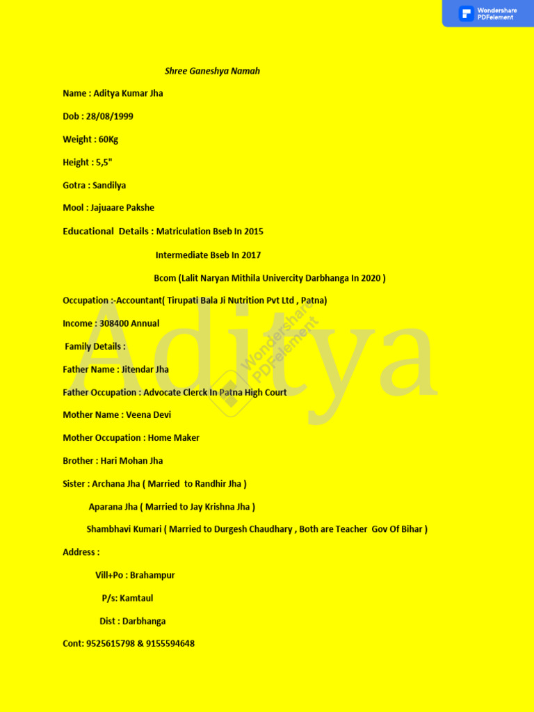 Aditya Kumar Jha | PDF