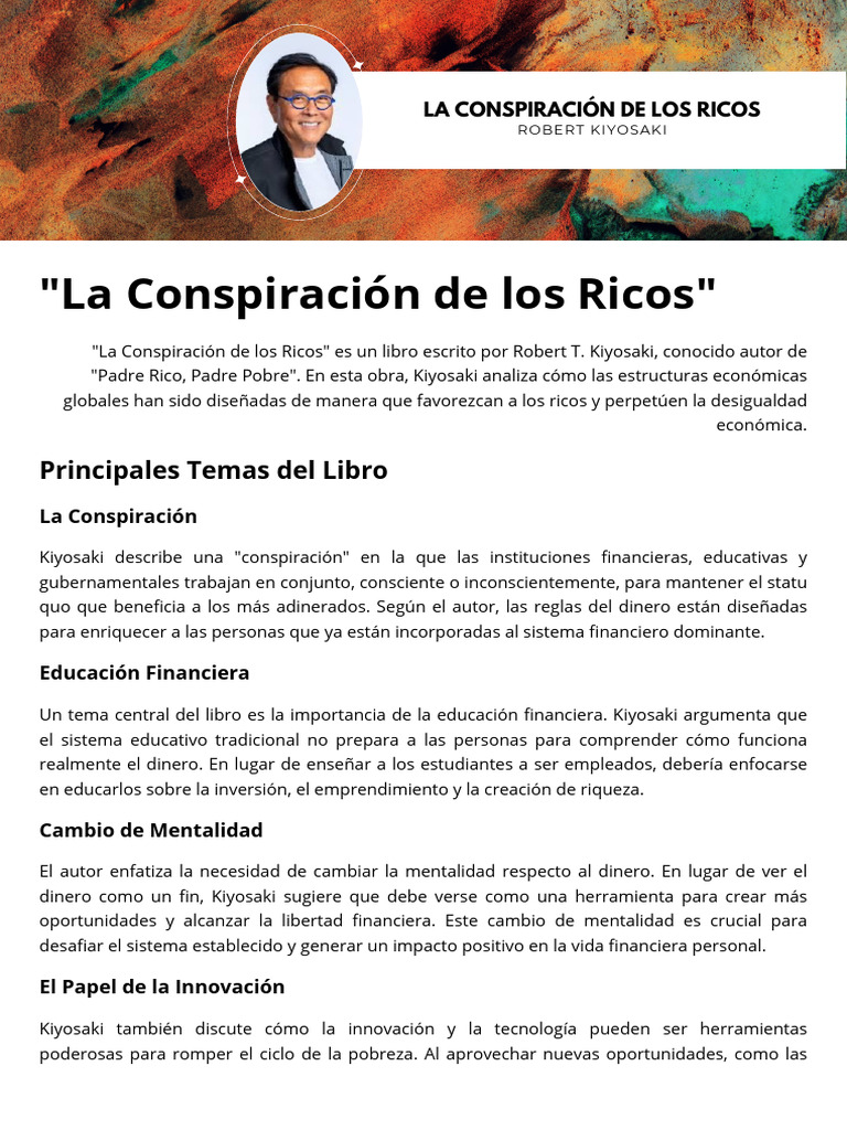 La Conspiración de los Ricos: Análisis | PDF | Educación financiera ...
