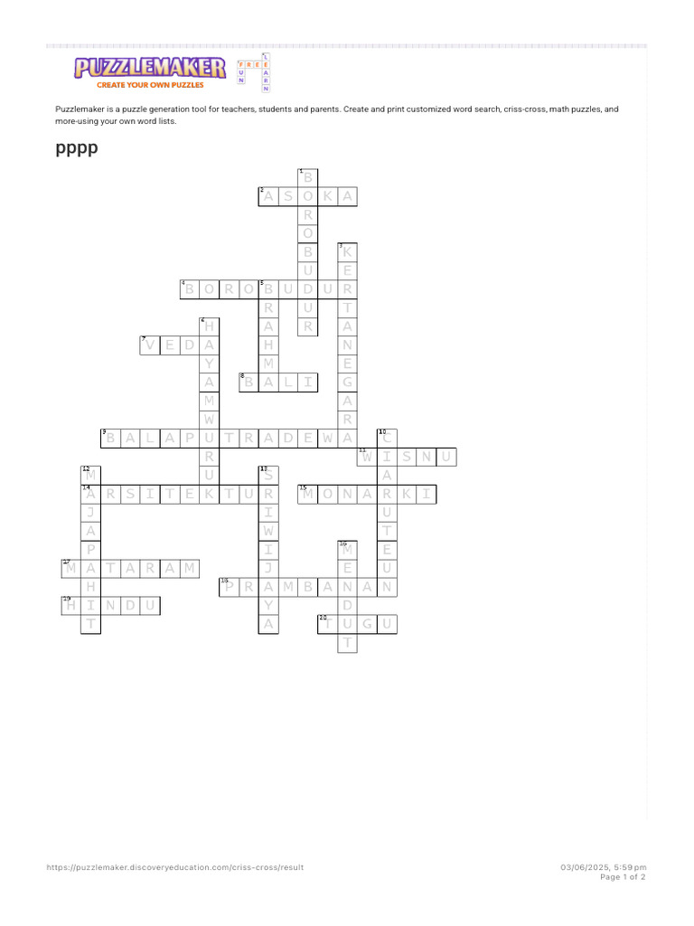 Criss Cross Puzzle | PDF