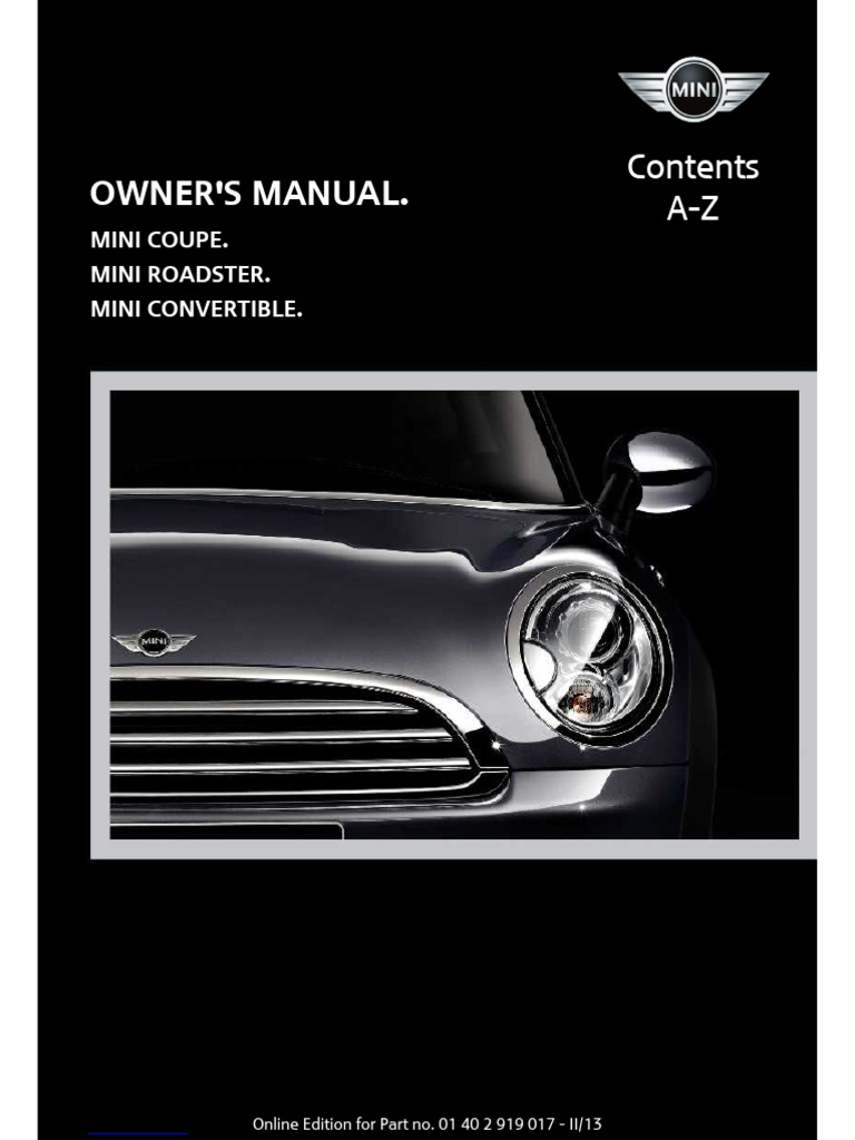 Mini Coupe Manual | PDF | Menu (Computing) | National Highway Traffic ...