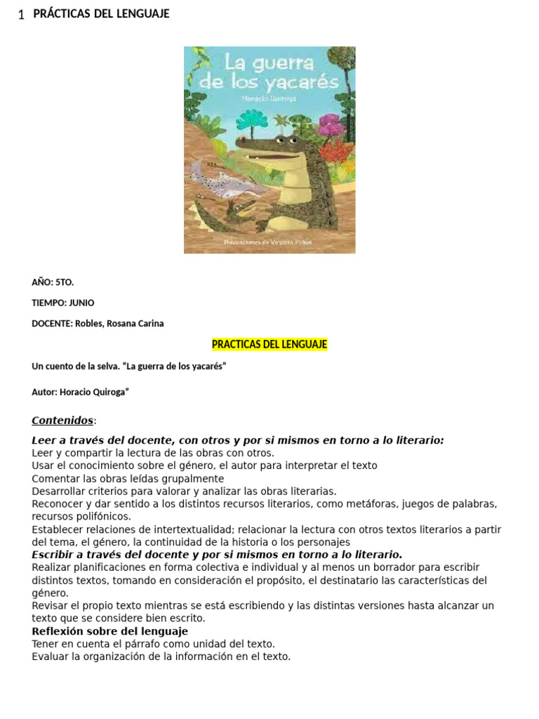 Secuencia N 3 La Guerra de Los Yacares. | PDF