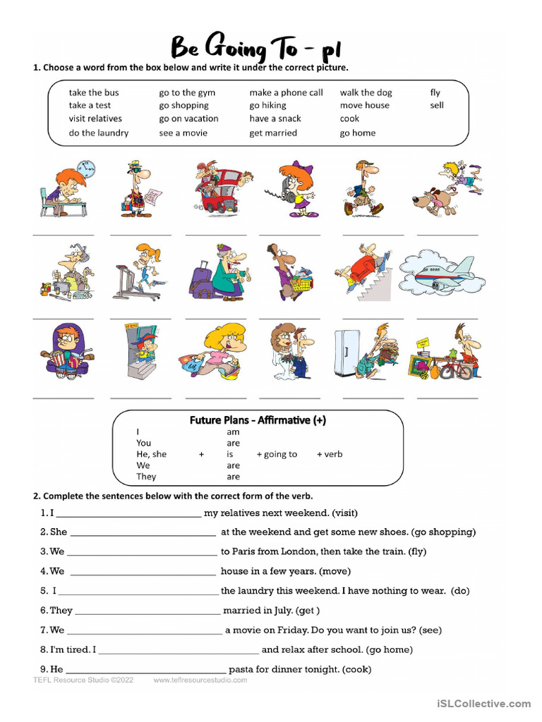 Be Going To - Future Plans - 2 Page Worksheet | PDF