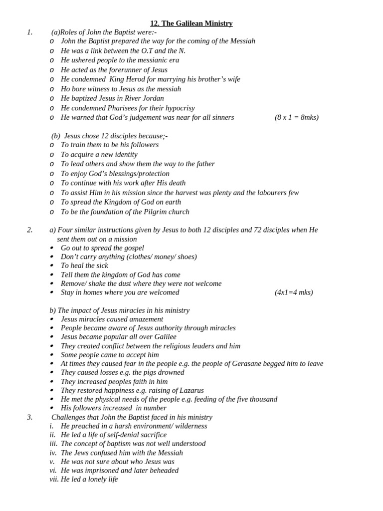 Galilean Ministry: John & Jesus' Disciples | PDF | Jesus | John The Baptist