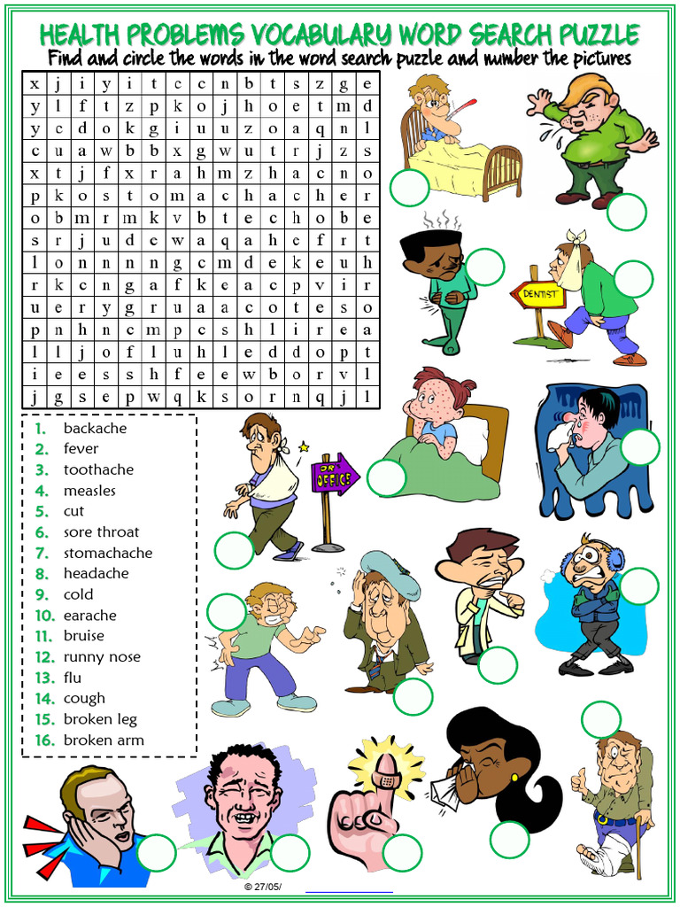 Health Problems Word Search Puzzle | PDF