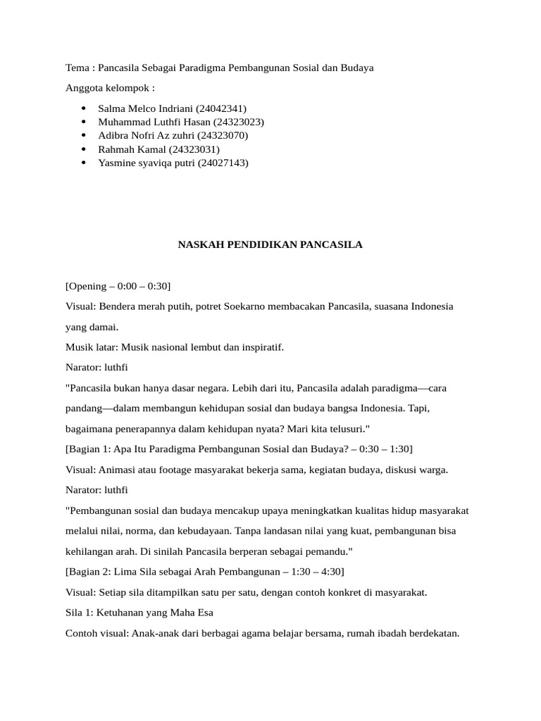 Naskah Pendidikan Pancasila | PDF