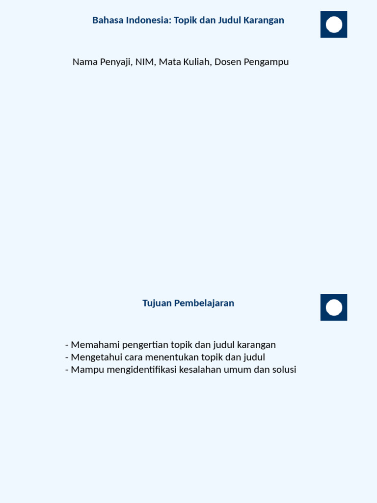 Memilih Topik dan Judul Karangan | PDF