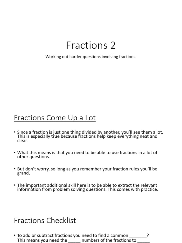Fractions Part 2 | PDF