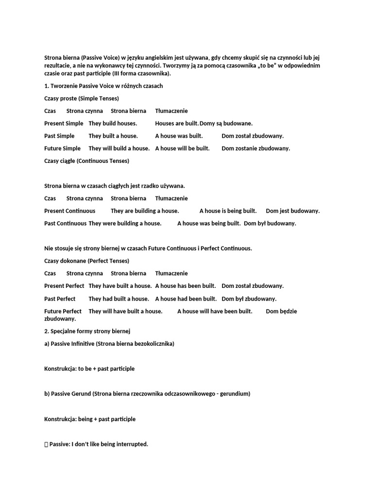 Passive Voice Basic Rules | PDF | Perfect (Grammar) | Grammar