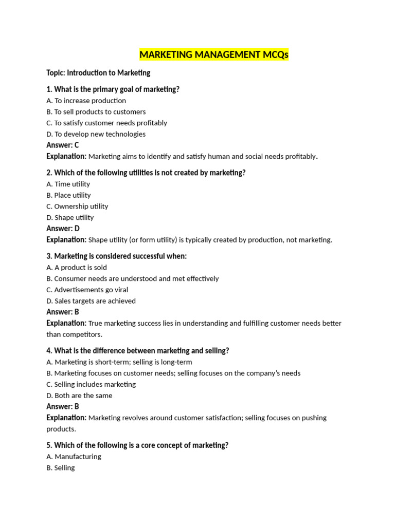 Marketing Mcq | PDF | Pricing | Brand