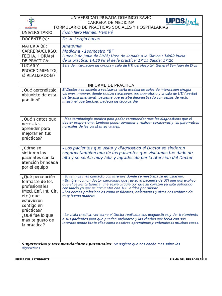 Formulario Practicas Medicina | PDF | Medicina CLINICA | Especialidades Medicas