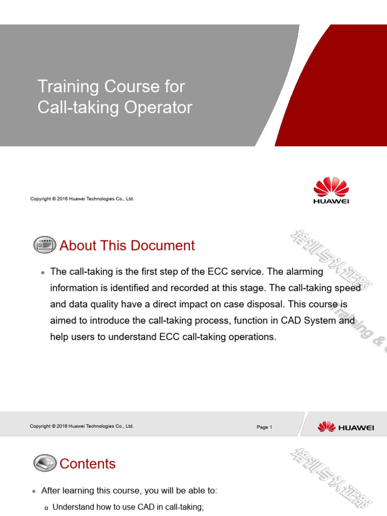 2 Training For Operation of Call-Taking Operator | PDF | Information ...