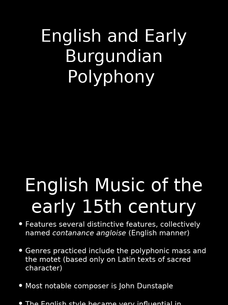 Lecture-English and Early Burgundian Polyphony | PDF | Christian Music ...