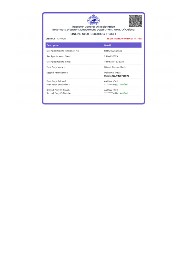 Slot Appointment | PDF