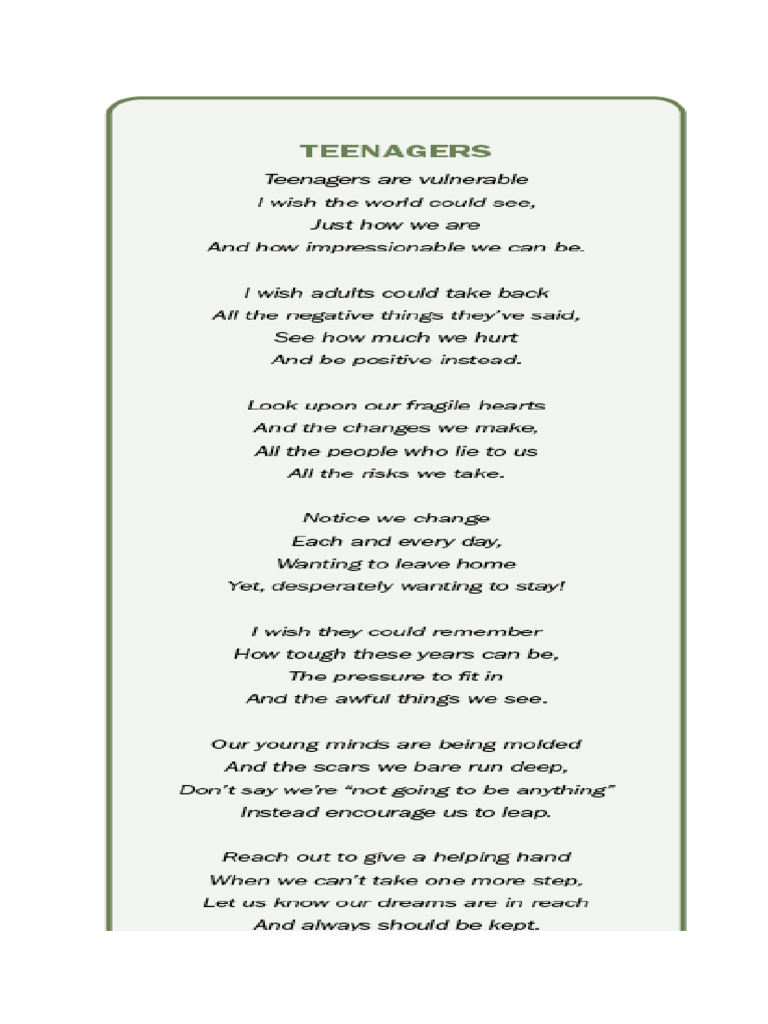 Teenagers | PDF