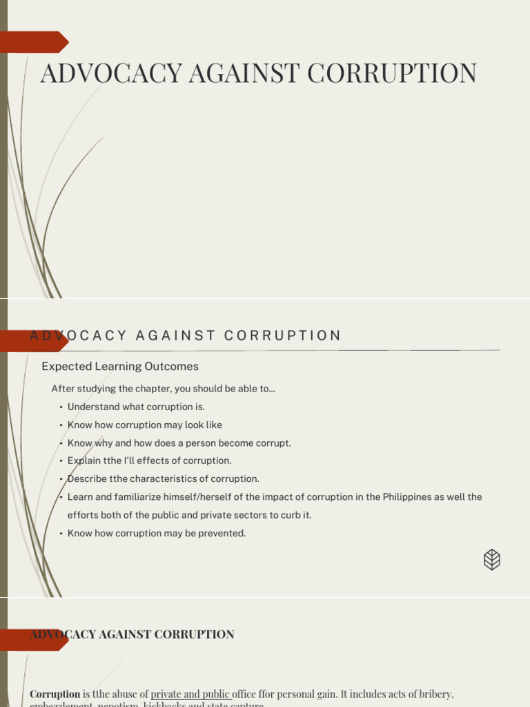 Advocacy Against Corruption | PDF | Political Corruption | Corruption