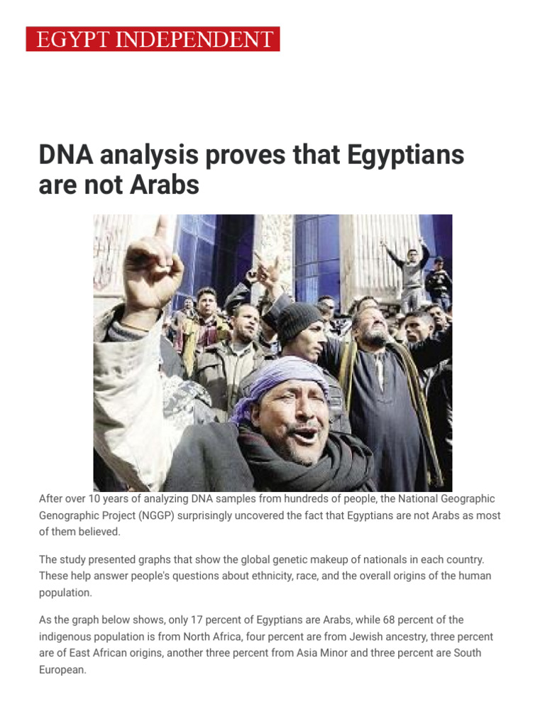 Egyptians' Genetic Ancestry Revealed | PDF | Arabs | Africa