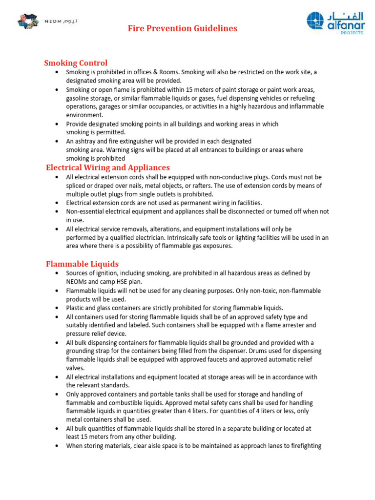 Fire Prevention Guidelines NRCs | PDF | Fires | Safety
