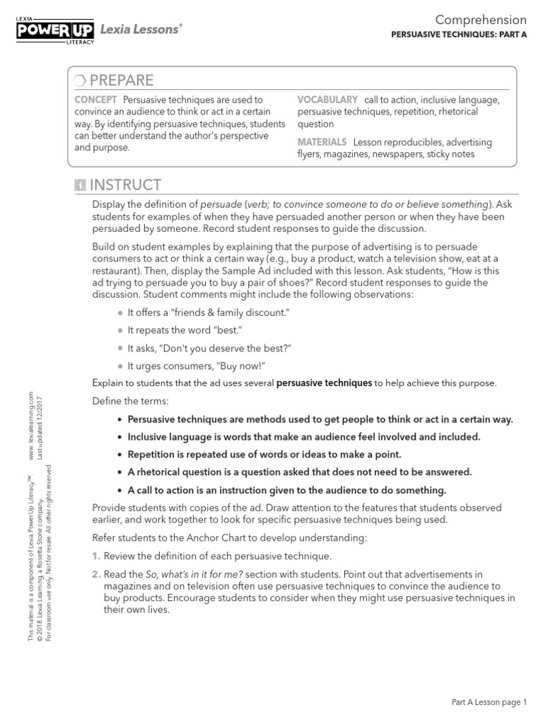Persuasive Techniques Victoria 1 | PDF | Persuasion | Rhetoric