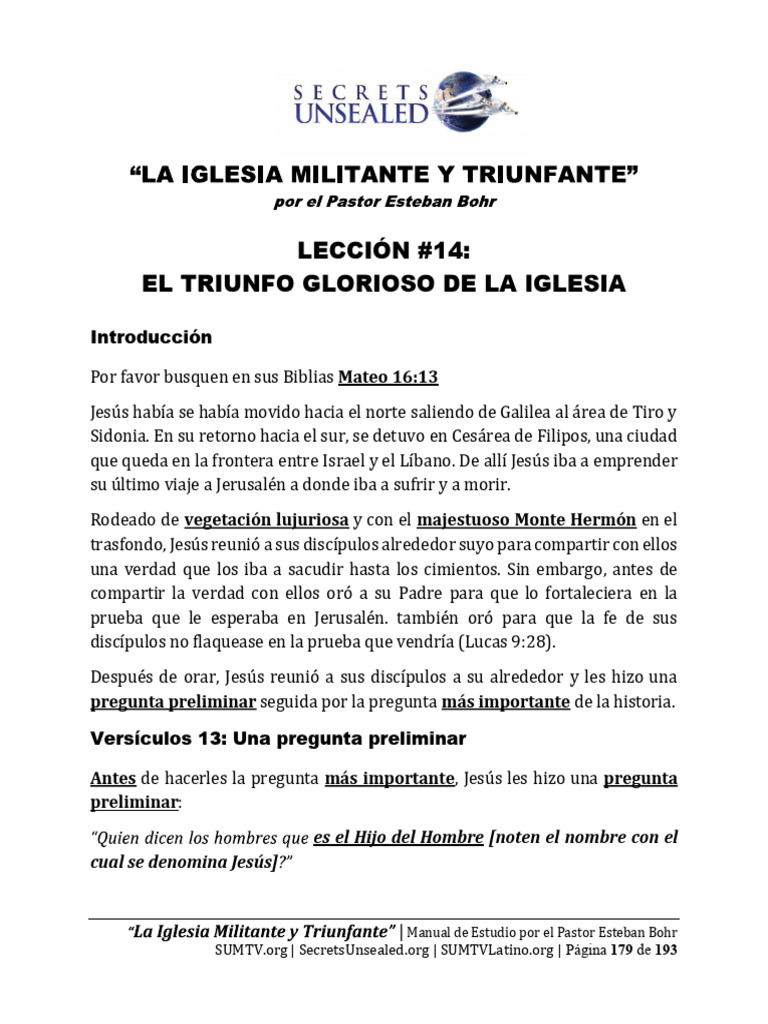 El Triunfo Glorioso | PDF | Jesús | Juan el apóstol