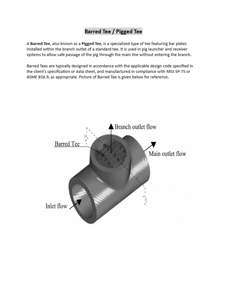 Barred Tee Specifications and Uses | PDF