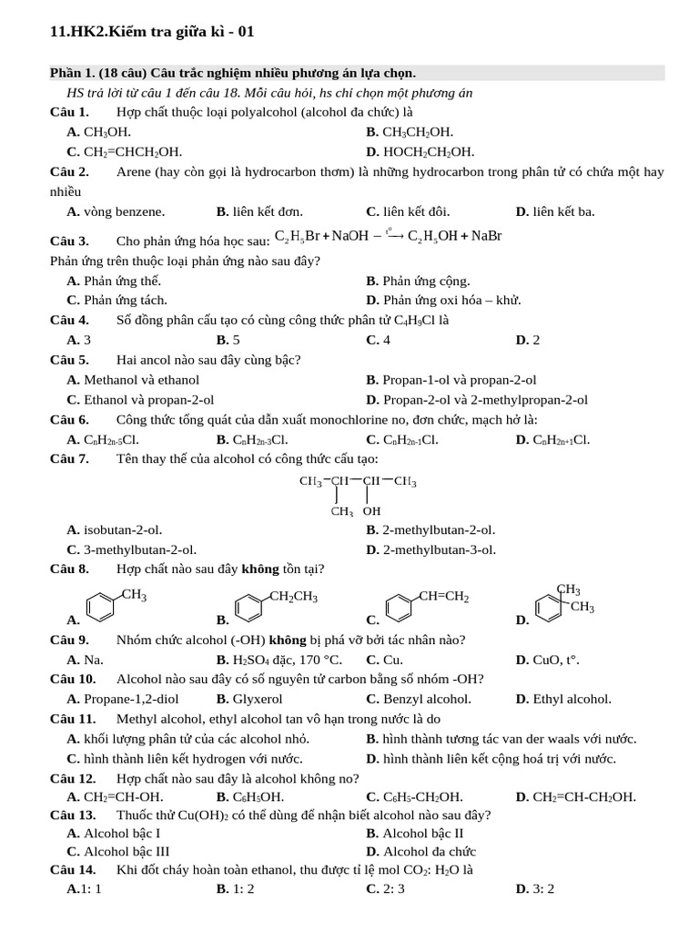 11.HK2.Giữa kì.01.HS | PDF