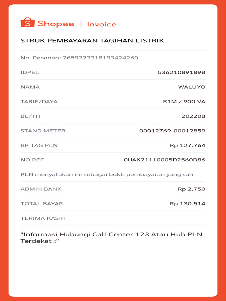 E-Receipt - Tanda Terima Shopee | PDF