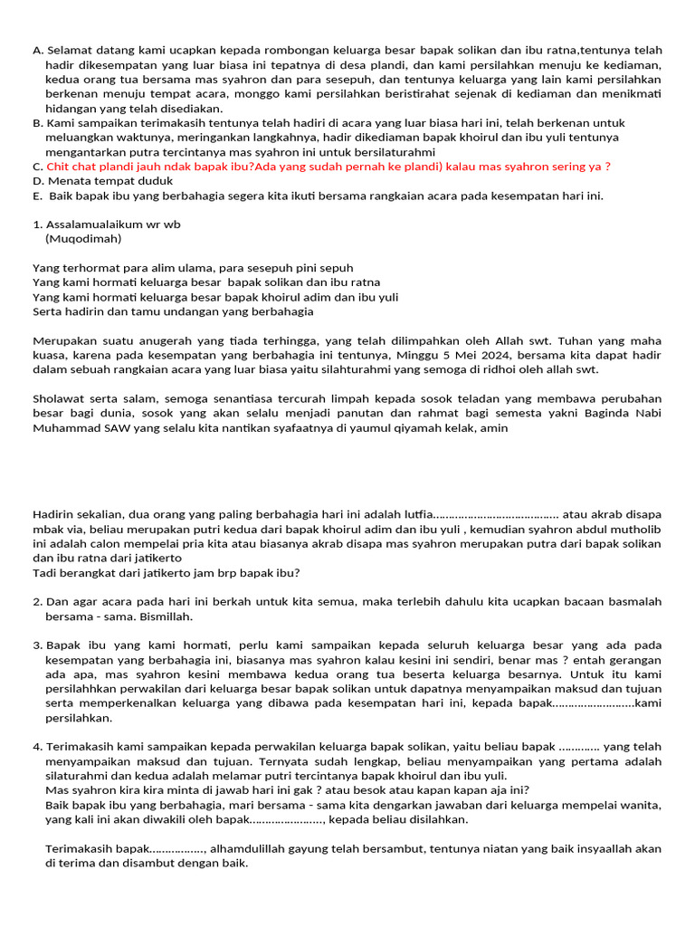 Cue Card Lamaran Via | PDF