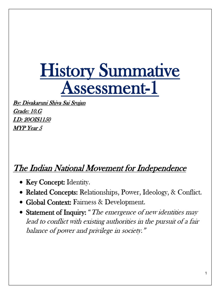 History Summative Assessment-1 - Shiva Sai Srujan | PDF | Indian ...