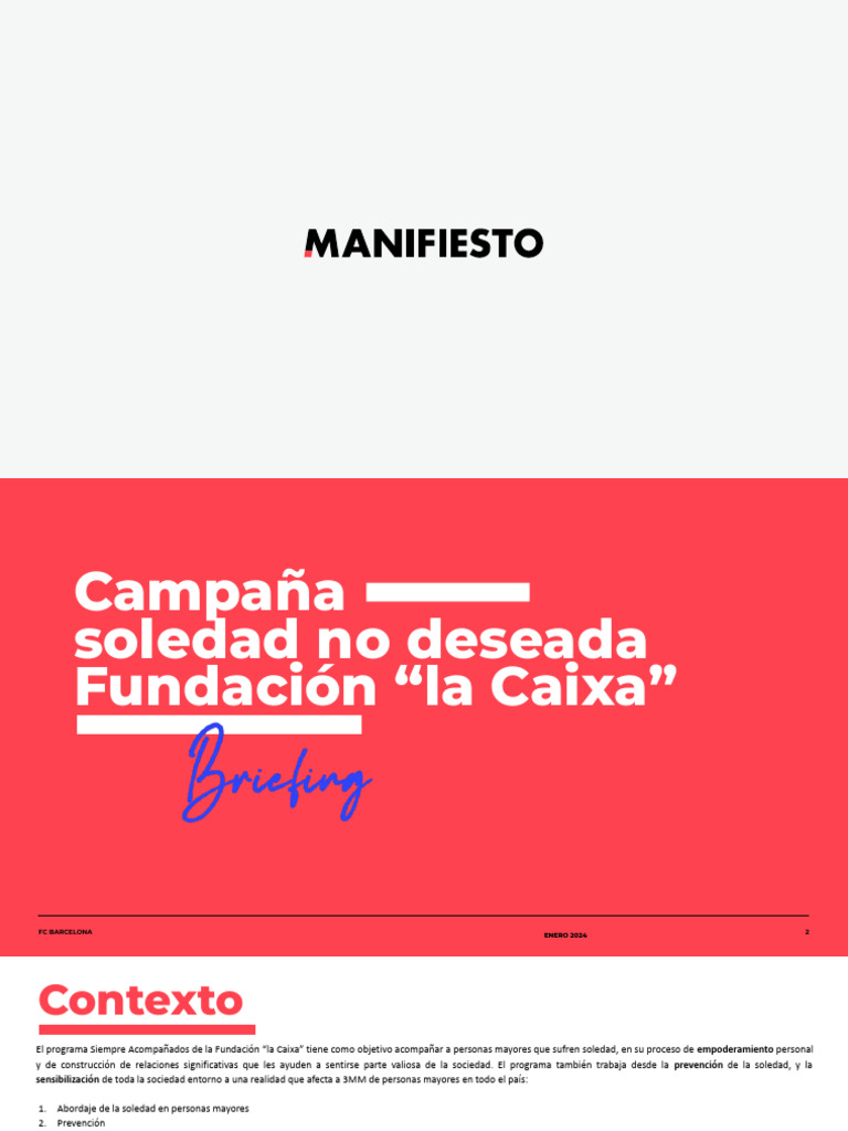 Tour CdeC - Brief Manifiesto+FLC | PDF | Soledad