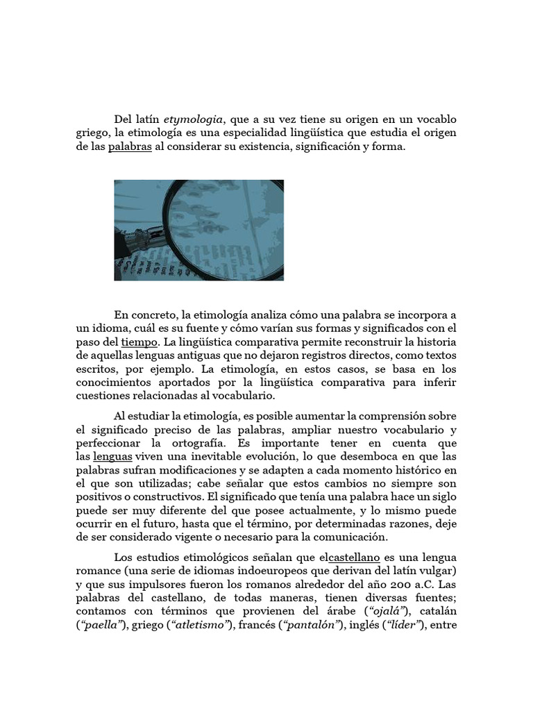 Definición de Etimología | PDF | latín | Lengua española